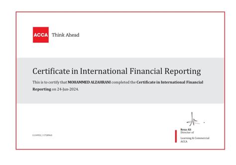 Mohammed Alzahrani Cert Ifr On Linkedin Certifr Acca Ifrs
