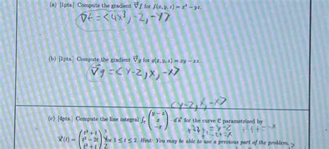 solved a [1pts ] compute the gradient ∇f for