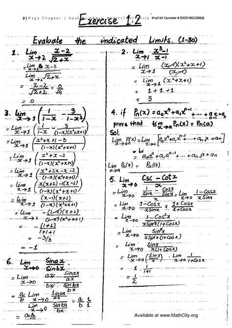 SOLUTION Chap 01 Ex 1 2 Calculus Studypool