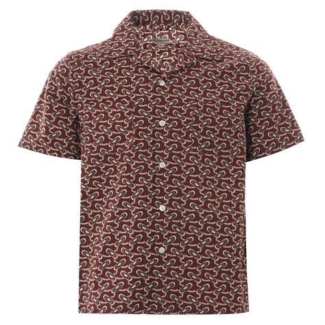 Knickerbocker Comma Camp Shirt Rust Stuarts London