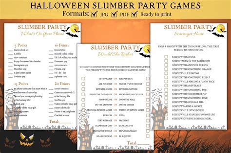 Halloween Birthday Slumber Party Games Graphic By Kkdigitalprints