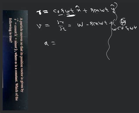 a particle moves so that its position vector is given by vec{r} cos om