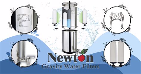 Newton Gravity Powered Fluoride Water Filter System With 8in Stand And