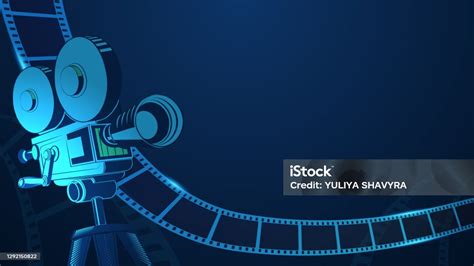 영화 프로젝터와 필름 스트립과 영화 배경 3d 아이소메트릭 스타일 텍스트 장소와 영화 축제 포스터 광고 포스터 브로셔 배너 전단지를 위한 아트 디자인 필름스트립 템플릿