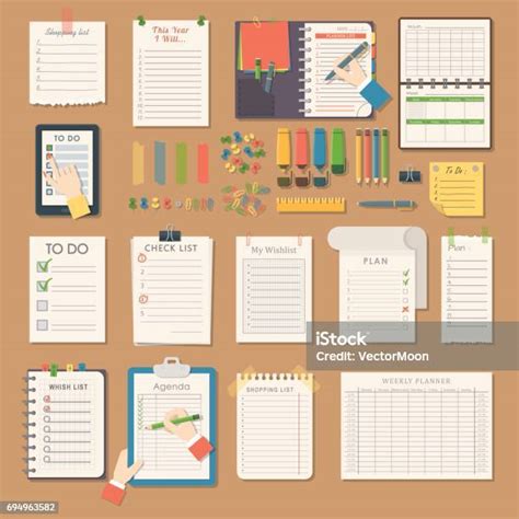 오픈 노트북 청소 페이지 일기 템플릿 책자 빈 종이 쓰기 패드 주최자 벡터 일러스트 레이 션 가리기에 대한 스톡 벡터 아트 및 기타 이미지 Istock