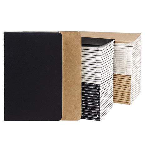 Gwybkq Mini Notepads Bulk 60 Pack Small Journal Pocket Notepad Kraft Brownandblack Notebooks For