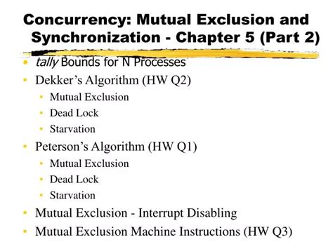 Ppt Concurrency Mutual Exclusion And Synchronization Chapter 5