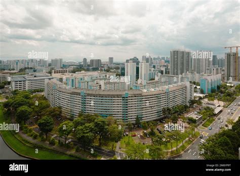 Aerial View Of Singapore Longest Hdb 320 Meters Long On Corridor Side
