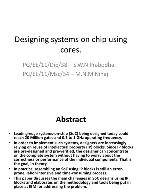 pdf designing systems on chip using cores 11 dokumen tips