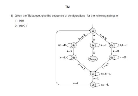 tm 1 given the tm above give the sequence of