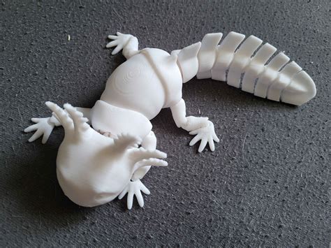 3d Printed Adorable Articulated Axolotl Print In Place Body Snap Fit Head Cute Flexi・cults
