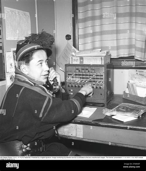 Male Switchboard Operator 130 Old Cord Switchboard Operator Stock