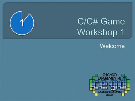 Getting Started With Cc Game Development Part 1 Ppt