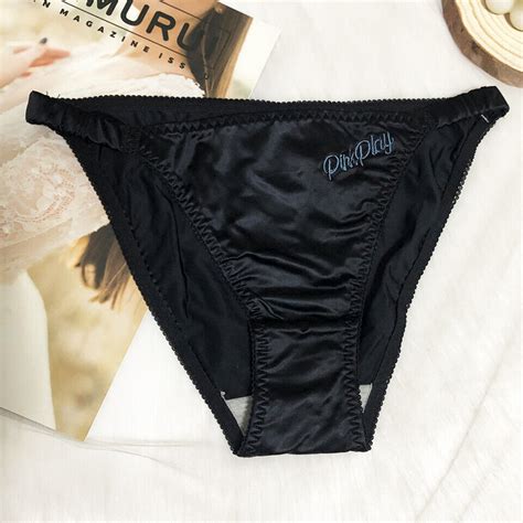 5 Pcs Lot Womens Sexy Silky Satin Panties Briefs String Bikinis