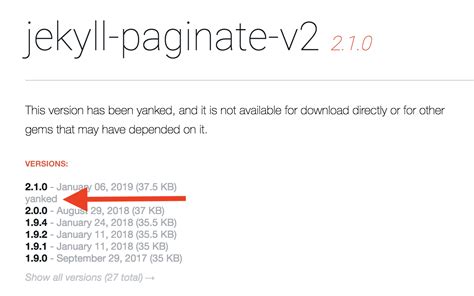 Was Yanked From Ruby Gems Issue Sverrirs Jekyll Paginate V GitHub