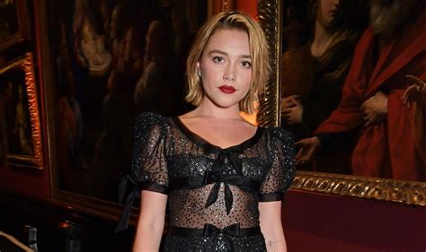 Florence Pugh Shows Off Lace Underwear In Sheer Bedazzled Dress At