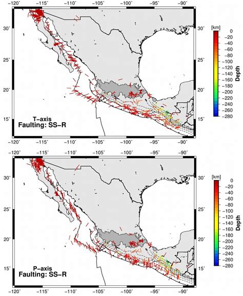 Spatial Distribution Of P And T Axes For Strike Slip Faulting With A Download Scientific