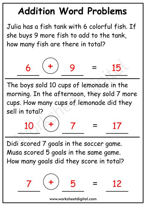 Addition Word Problems Worksheet Digital Teacher Made Resources