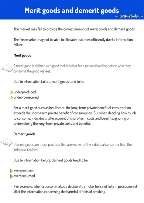 Merit Goods And Demerit Goods Economics Notes Explained With Diagrams