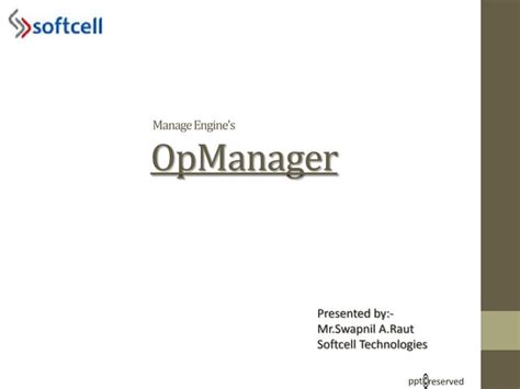 Opmanager N W Monitoring Tool Ppt