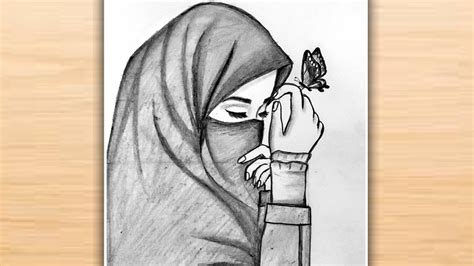 How To Draw A Girl With Hijab Muslim Girl Drawing Easy Girl With