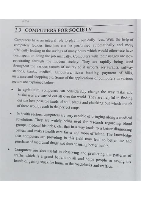 Computers For Society Its Lecture Notes Computer Application In