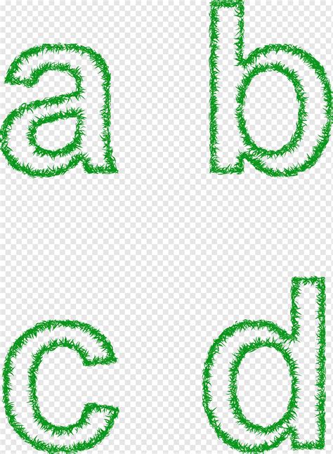 푸른 잔디 글꼴 세트 소문자 A B C D Png Pngwing
