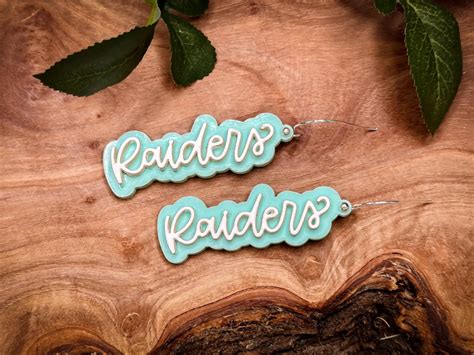 Raiders School Mascot Earrings Customizable Double Layer Design