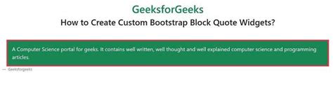 How To Create Custom Bootstrap Block Quote Widgets GeeksforGeeks