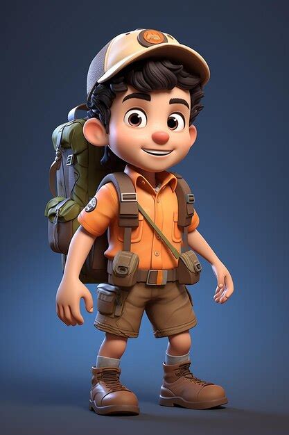 Premium Ai Image Cartoon Scout 3d Character