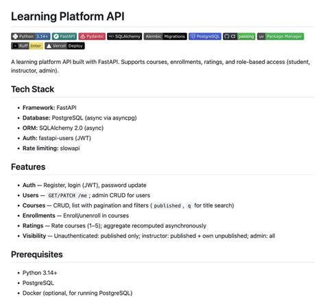 Python Fastapi Backenddevelopment Opensource Personalproject