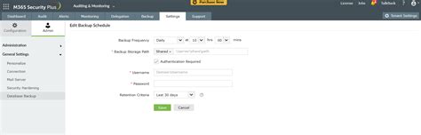 Database Backup M365 Security Plus Help