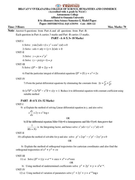 Hds Maths Model Paper Sem 1 2 23 Pdf