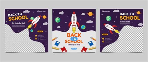 학교로 돌아가 소셜 미디어 게시물 템플릿 디자인 웹 광고 엽서 카드 비즈니스 메시지 할인 전단지 및 큰 판매 배너 강사에 대한