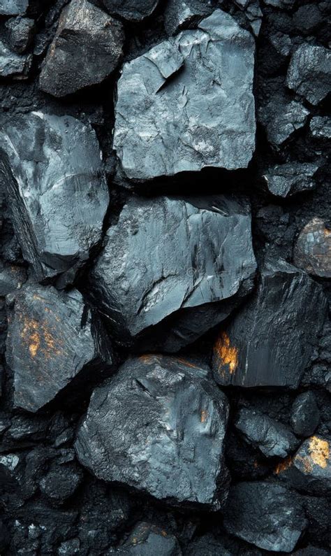 Textured Surface Of Various Sizes Of Coal Pieces In Natural Arrangement