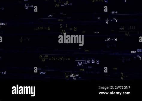 Abstract Floating Mathematical Formulas On The Dark Background