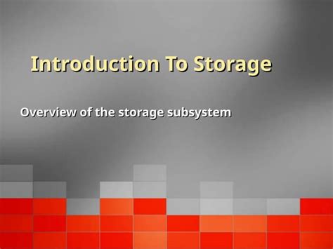 Introduction To Storage Types Basic Ppt