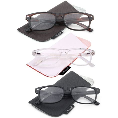 3 Packs Fashion Rectangular Vintage Multi Colors Reading Glasses For Women For Men Reading