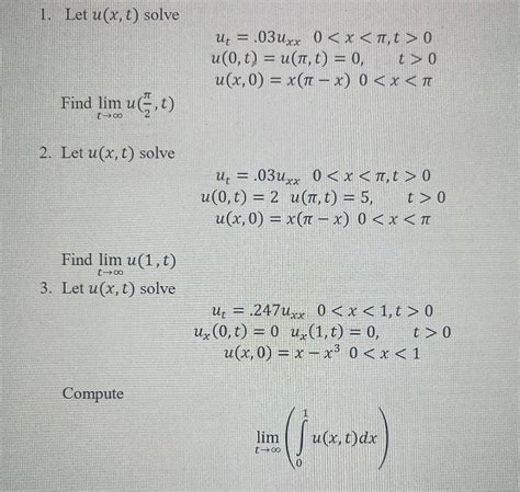 Solved Let U X T Solve Ut Uxx Chegg Com