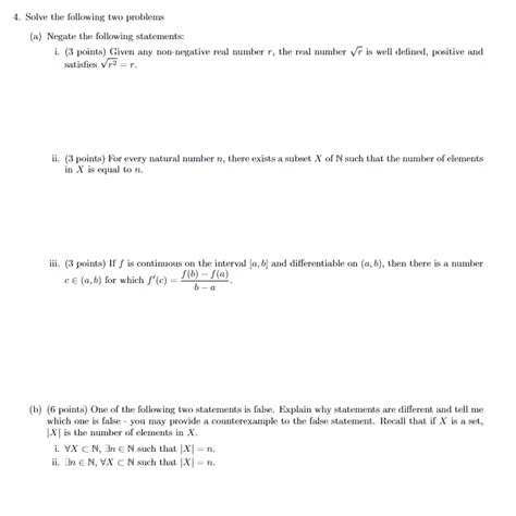 Solved Solve The Following Two Problems A Negate The Chegg