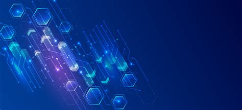 푸른 배경에 추상 육각 과학 하이테크 디지털 기술 및 엔지니어링 개념 다각형이있는 넓은 공상 과학 템플릿 0명에 대한 스톡 벡터 아트 및 기타 이미지 Istock