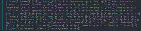 python3 implementation of wordle in one line r programminghorror
