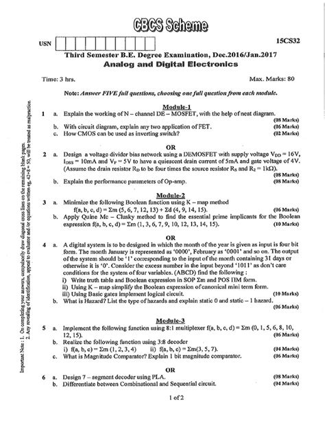 vtu question paper of 15cs32 analog and digital electronics iii sem b