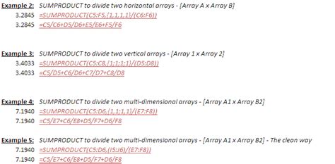 How To Divide Two Arrays With Sumproduct In Excel Techtites