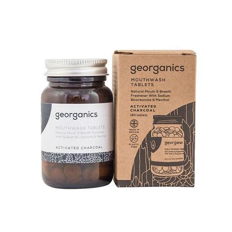 Таблетки за почистване на устата Активен въглен, 180 бр Georganics ...