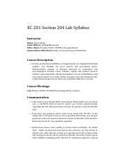 EC Pdf EC Section Lab Syllabus Instructor Name Qiwen Sheng Email Address