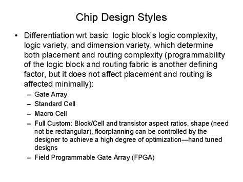 Ece 565 Vlsi Chip Design Styles Shantanu Dutt