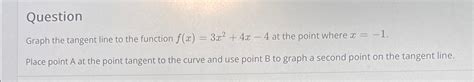 Solved QuestionGraph The Tangent Line To The Function Chegg Com