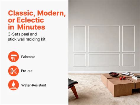 Vevor Wall Molding 3 Pack Wainscoting Panels Kit Lightweight