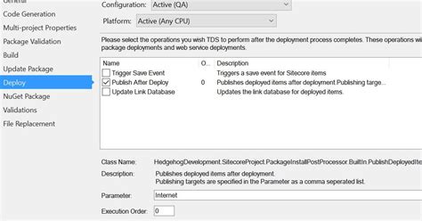 tds set up deploy steps r sitecore